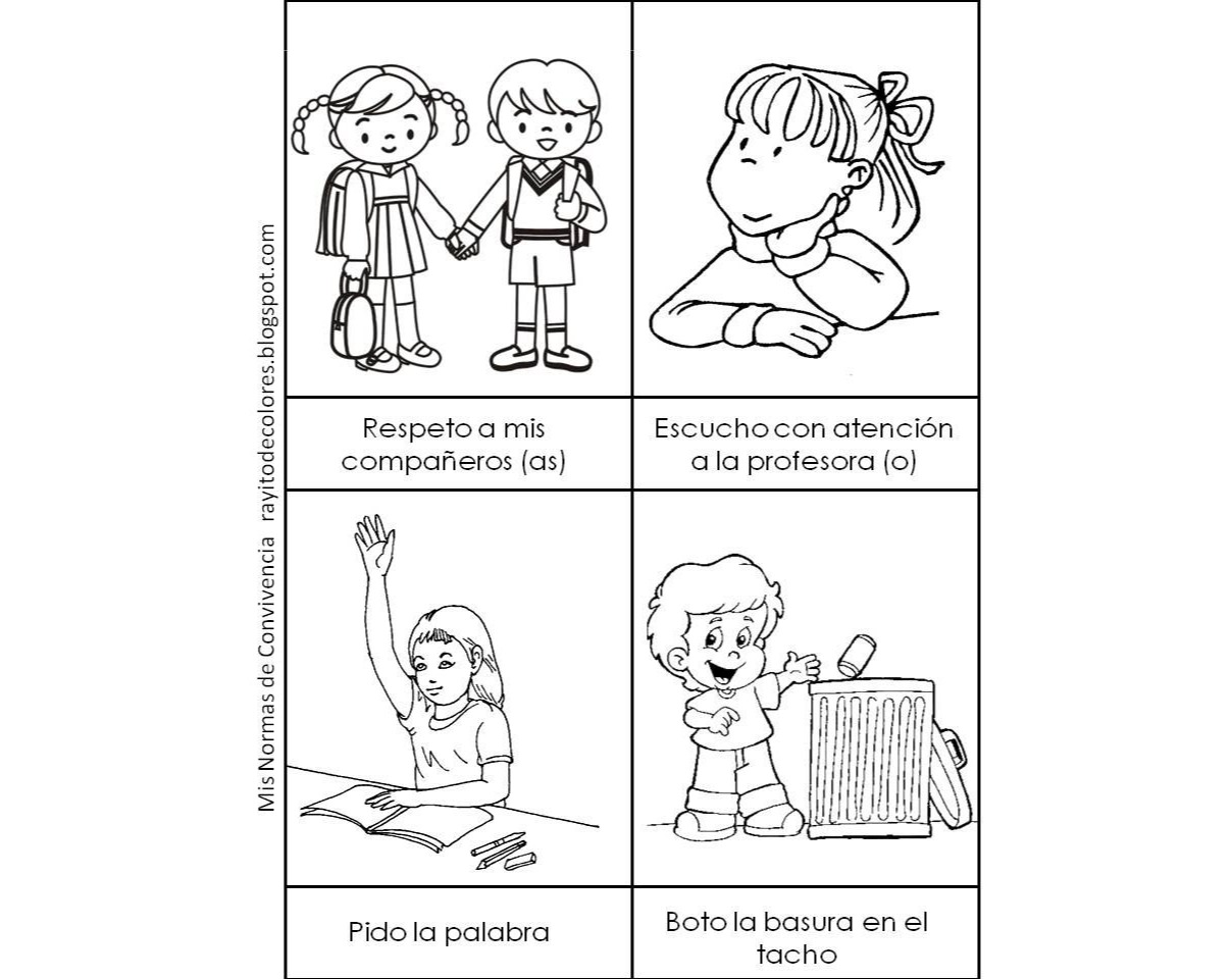 Normas De Clase Para Colorear Dibujos Para Colorear De Normas De