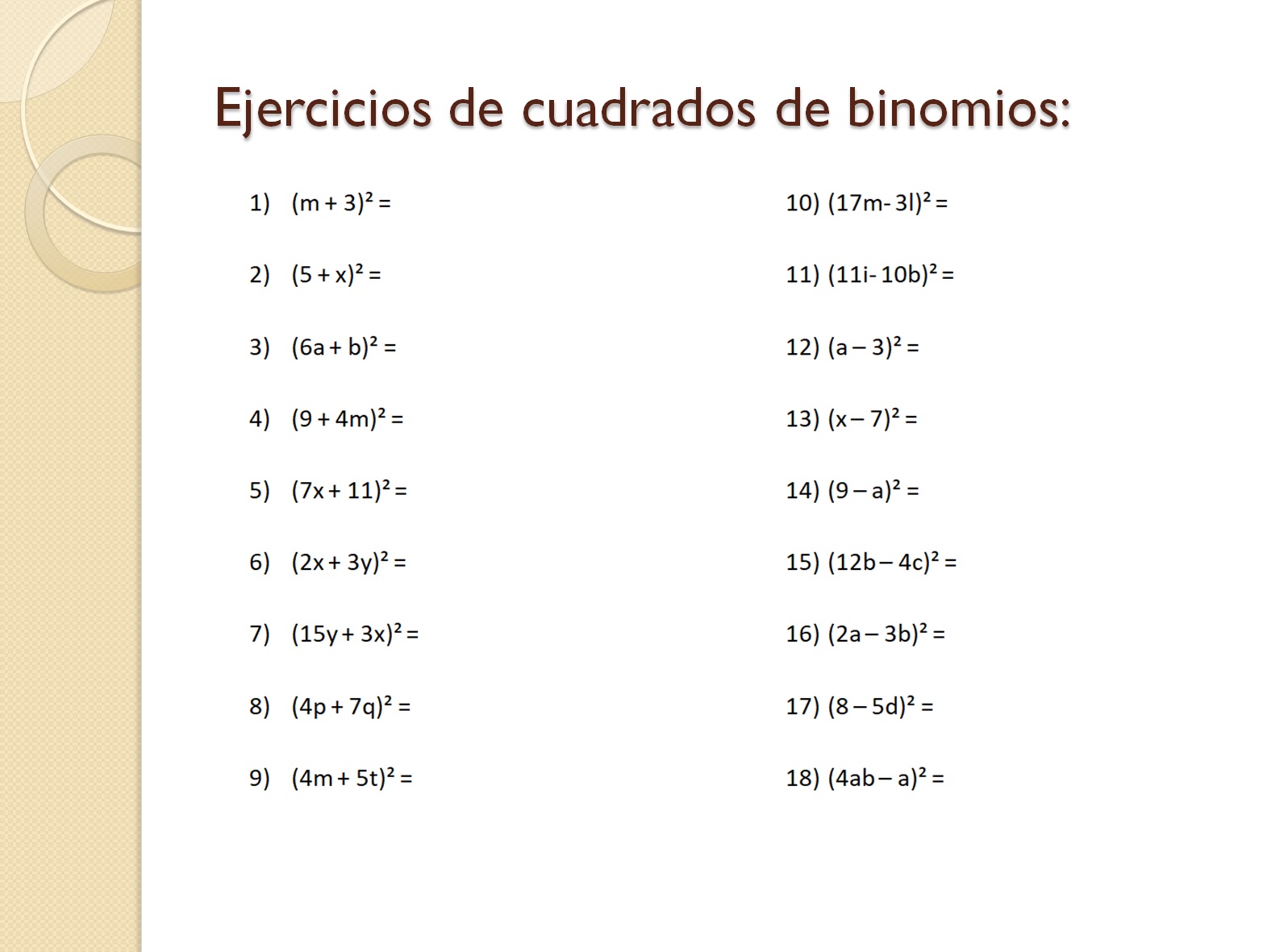 TOMi.digital - Cuadrado de binomio