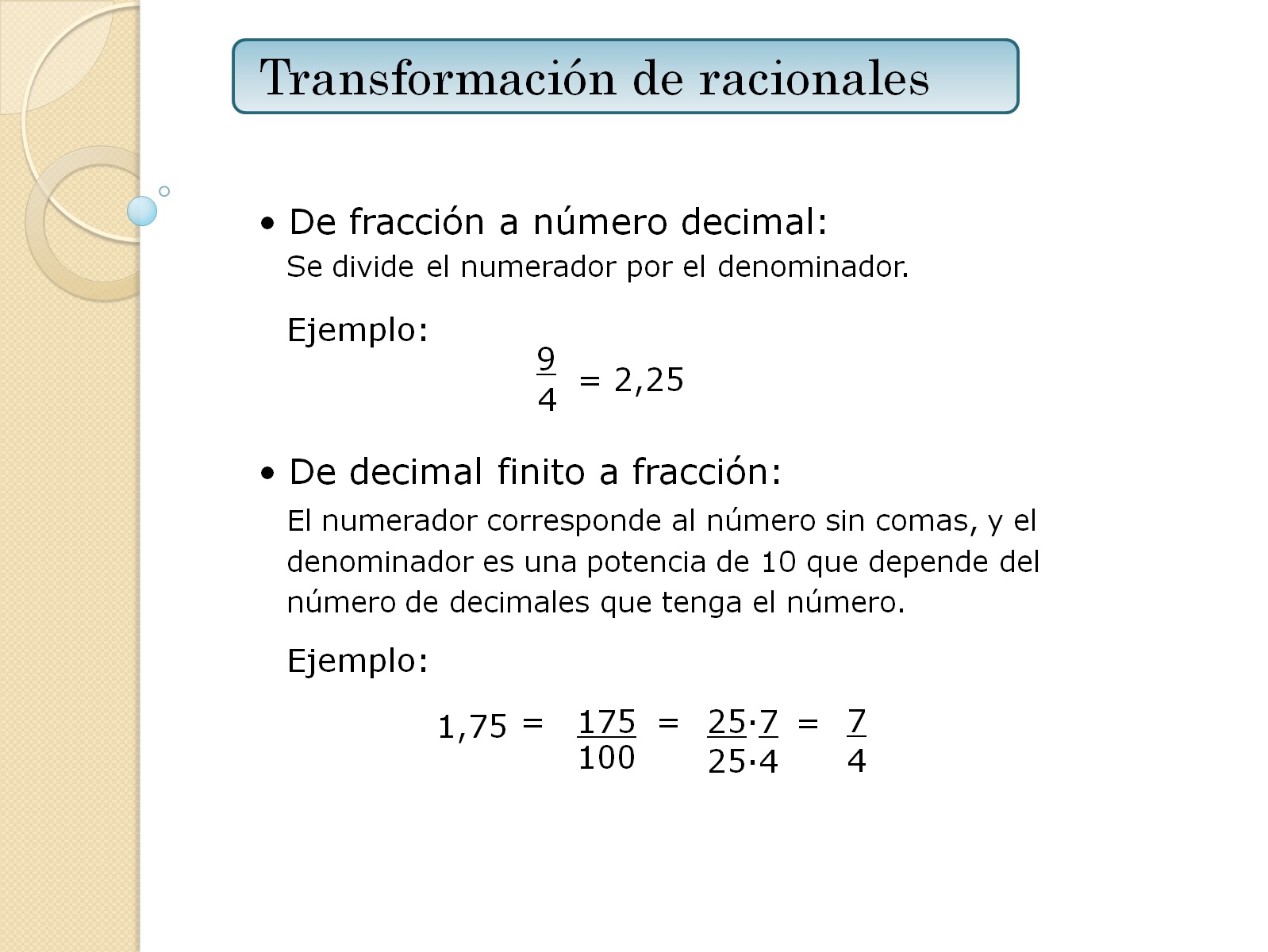 TOMi.digital - Transformación de fracción a decimal y viceversa