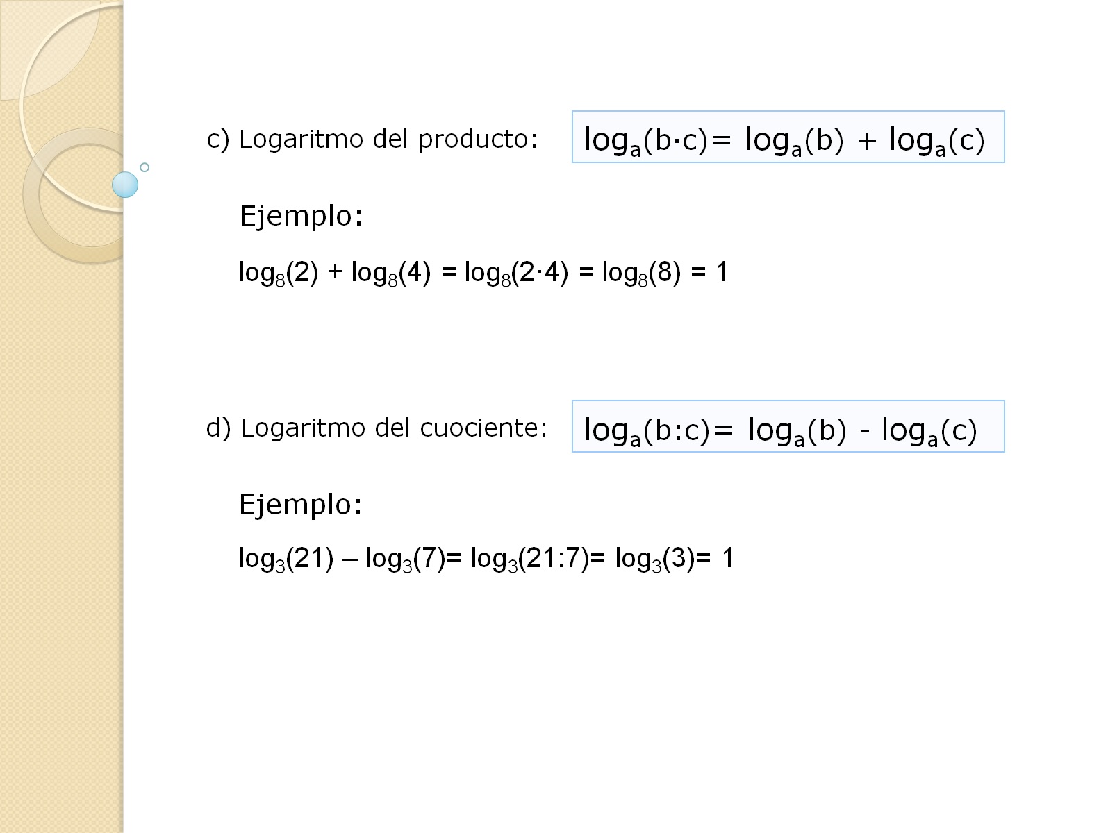 TOMi.digital - Logaritmos propiedades