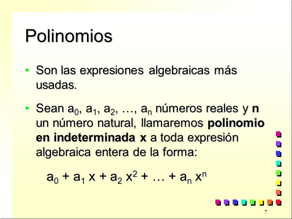 TOMi.digital - POLINOMIOS, EXPRESIONES ALGEBRAICAS "8°